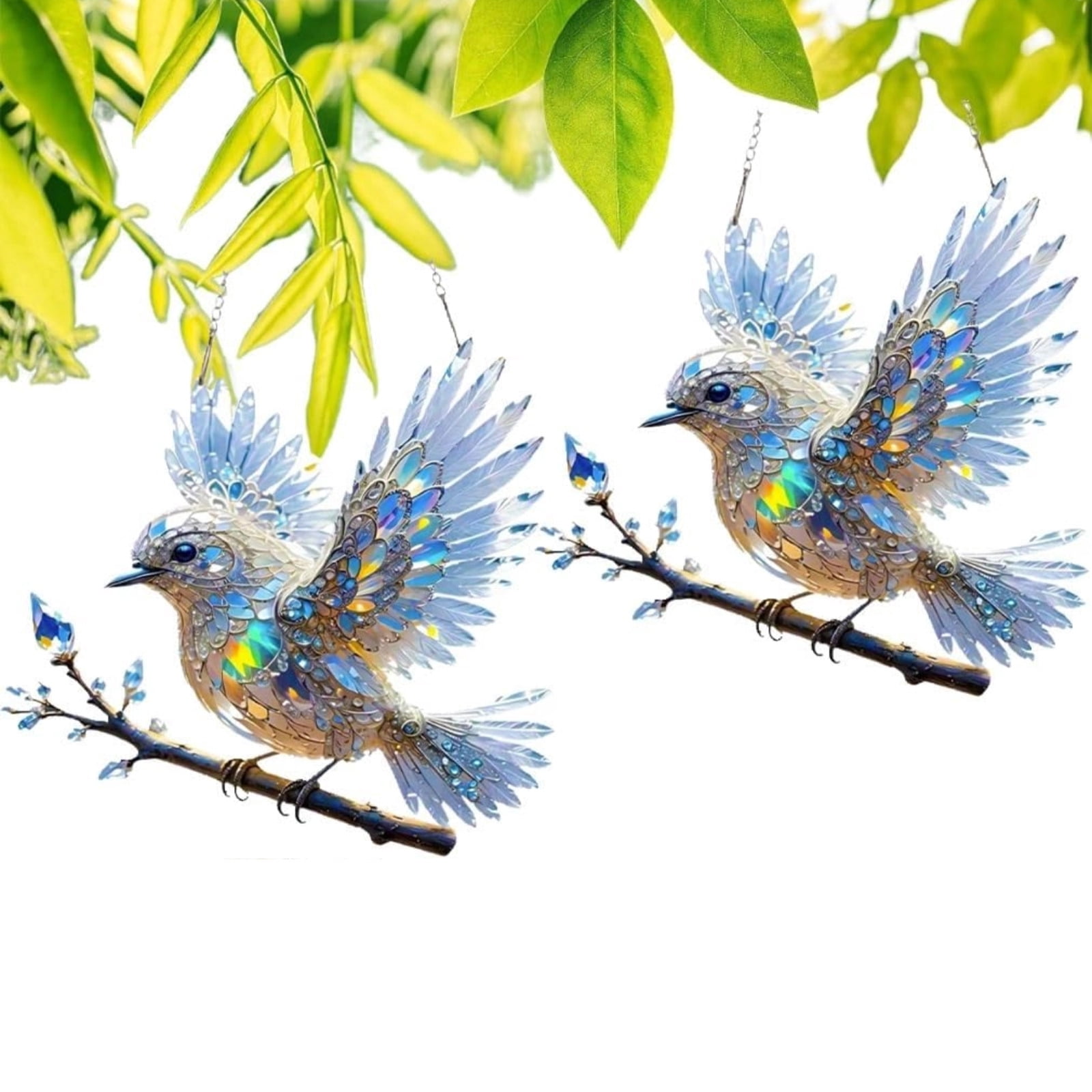 Crystal Sky Bluebird Stained Art Ornament (5.9 Inches), Stained Glass ...