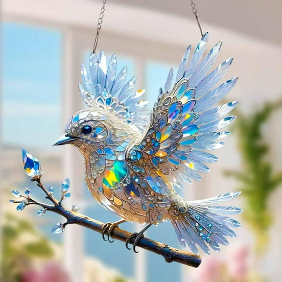 Crystal Sky Bluebird Stained Art Ornament,Stained Art Ornament Glass ...