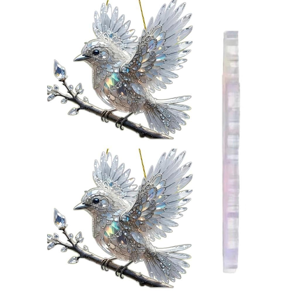 Crystal Sky Bluebird Stained Art Ornament (8 Inches), Hand-Painted Blue ...