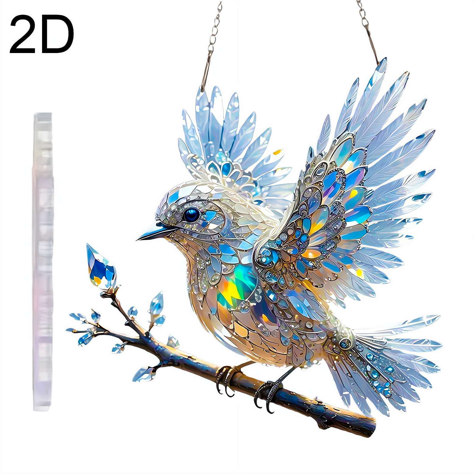 Crystal Sky Bluebird Stained Art Ornament (8 Inches), Hummingbird ...