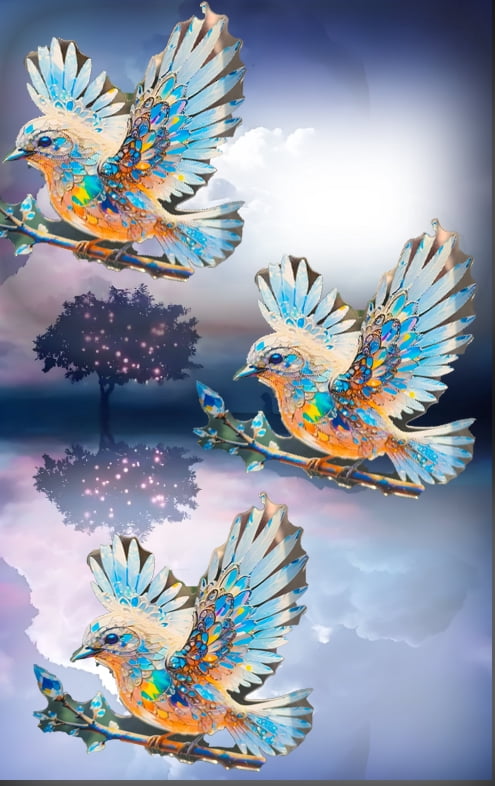 Crystal Sky Bluebird Stained Art Ornament (8 Inches), Stained Glass ...