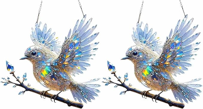 Crystal Sky Bluebird Stained Art Ornament (8 Inches), Terrain-Hill ...