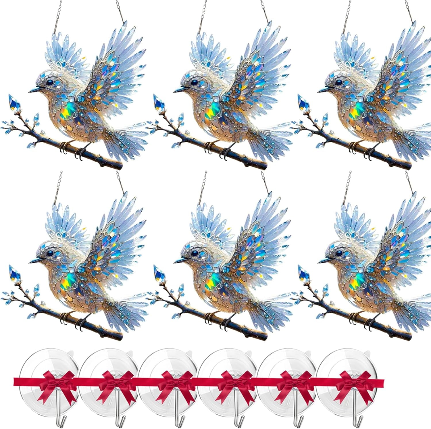 Crystal Sky Bluebird Stained Art Ornament (8 Inches), Terrain-Hill ...