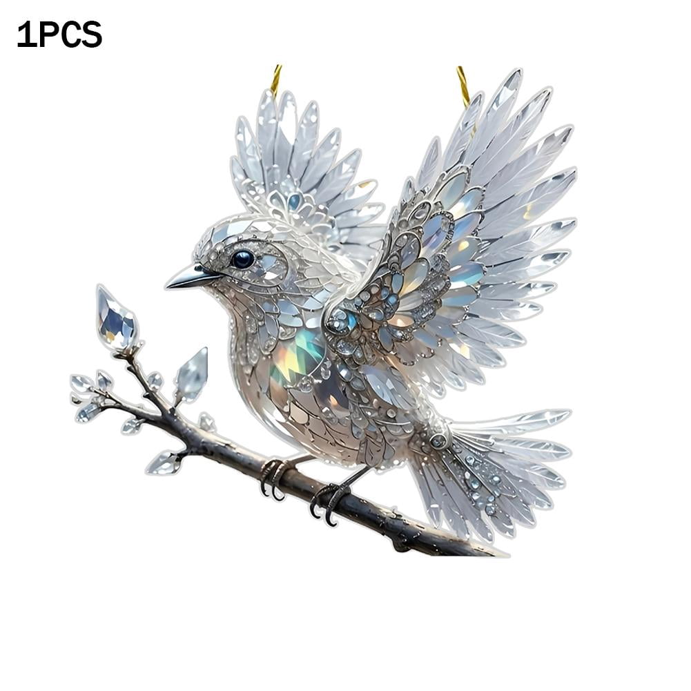Crystal Sky Bluebird Stained Art Ornament, Acrylic Bluebird Ornament ...