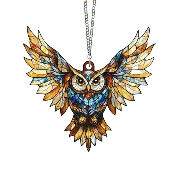 Crystal Sky Stained Art Ornament, Crystal Inspired Acrylic Bird Hanging ...