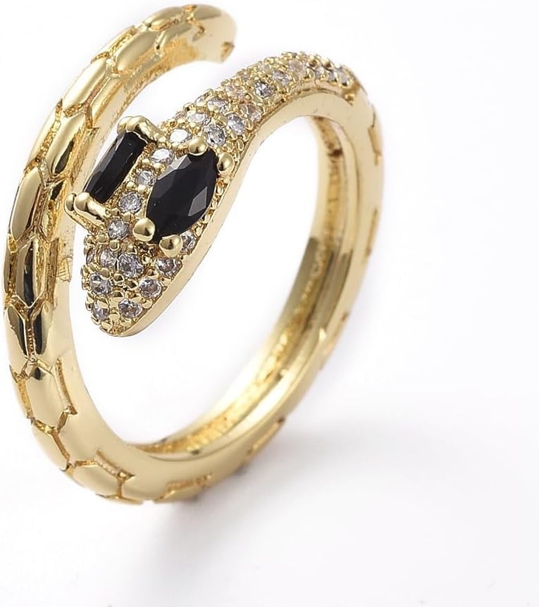 Crystal Snake Eyes Ring Gold Plated Adjustable Zircon Wrap Snake ...
