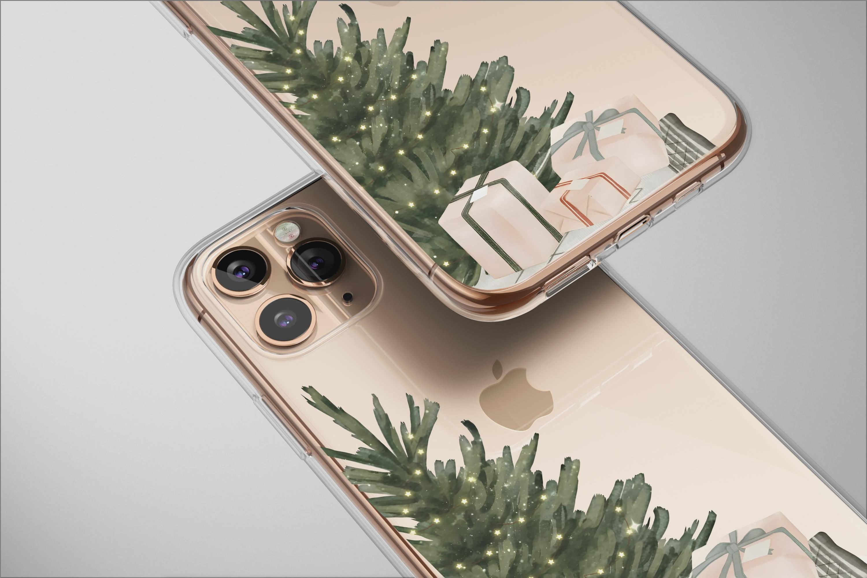 Crystal Snow Glow Case With Soft Holiday Watercolor Scene for iPhone 17 ...