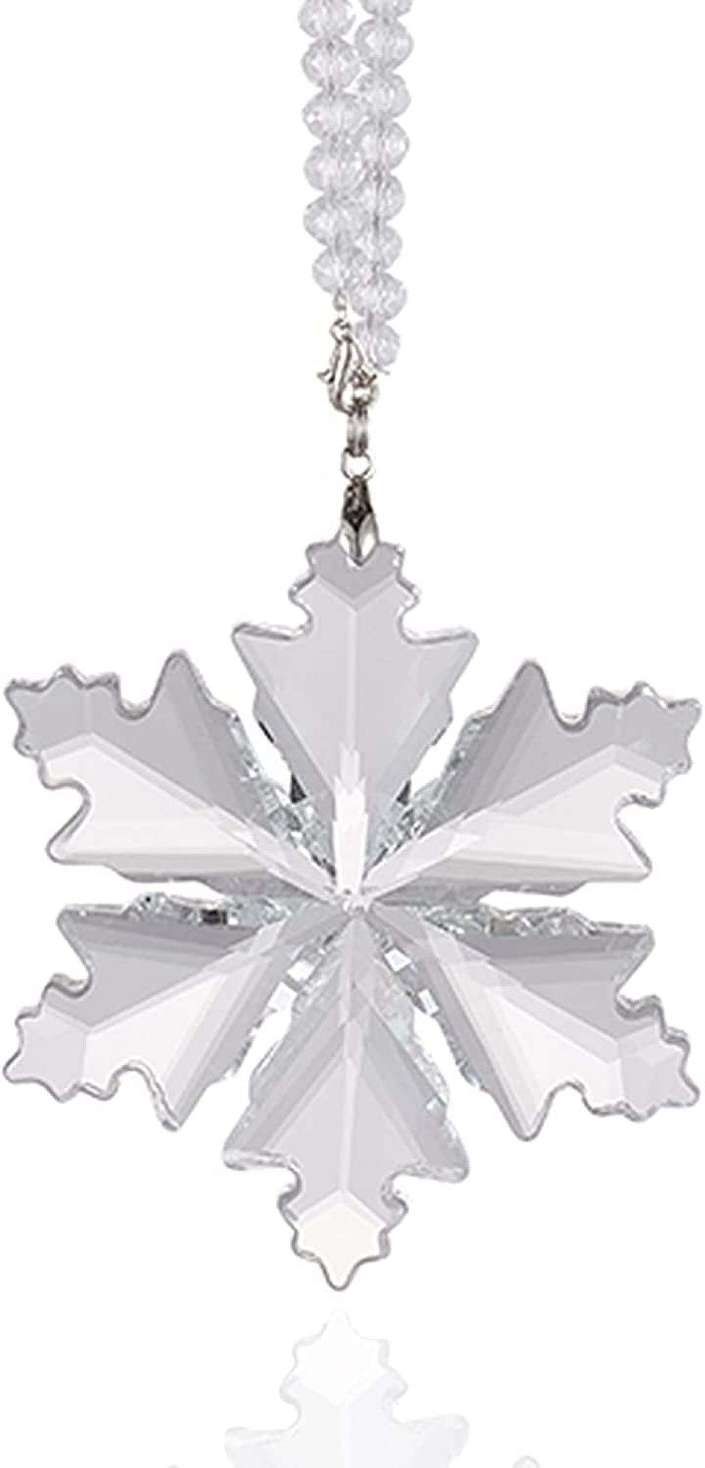 Crystal Snowflake Car Rear View Mirror Pendant Lucky Car Hanging ...
