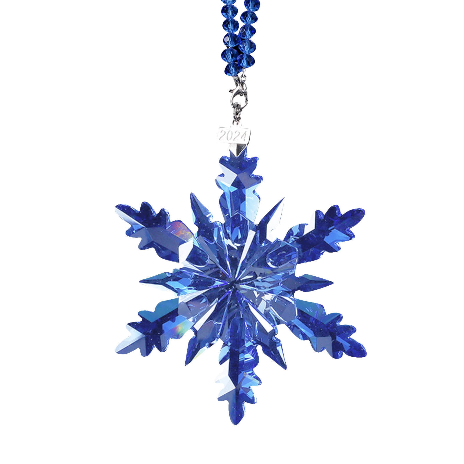 Crystal Snowflake Dazzling Blue Clear For Holiday Home Ornament Craft ...