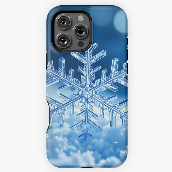 Crystal Snowflake Elegant Blue Ice Design iPhone Case 17 through 11 Pro ...