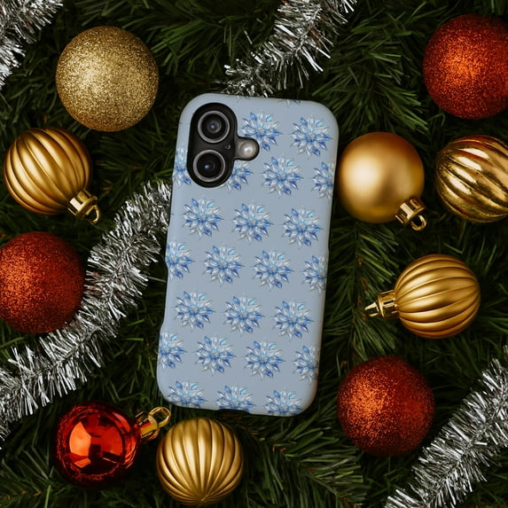 Crystal Snowflake Pattern Phone Case Winter Holiday Gift 17 11 12 13 14 ...