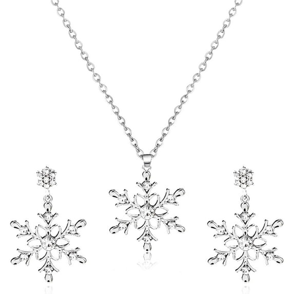 Crystal SnowflakeJewelry Set for Women Winter Sparkle Rhinestone ...
