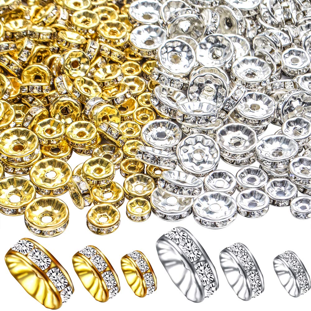Crystal Spacer Beads, 600pcs Rhinestone Beads Crystal Spacer Beads ...