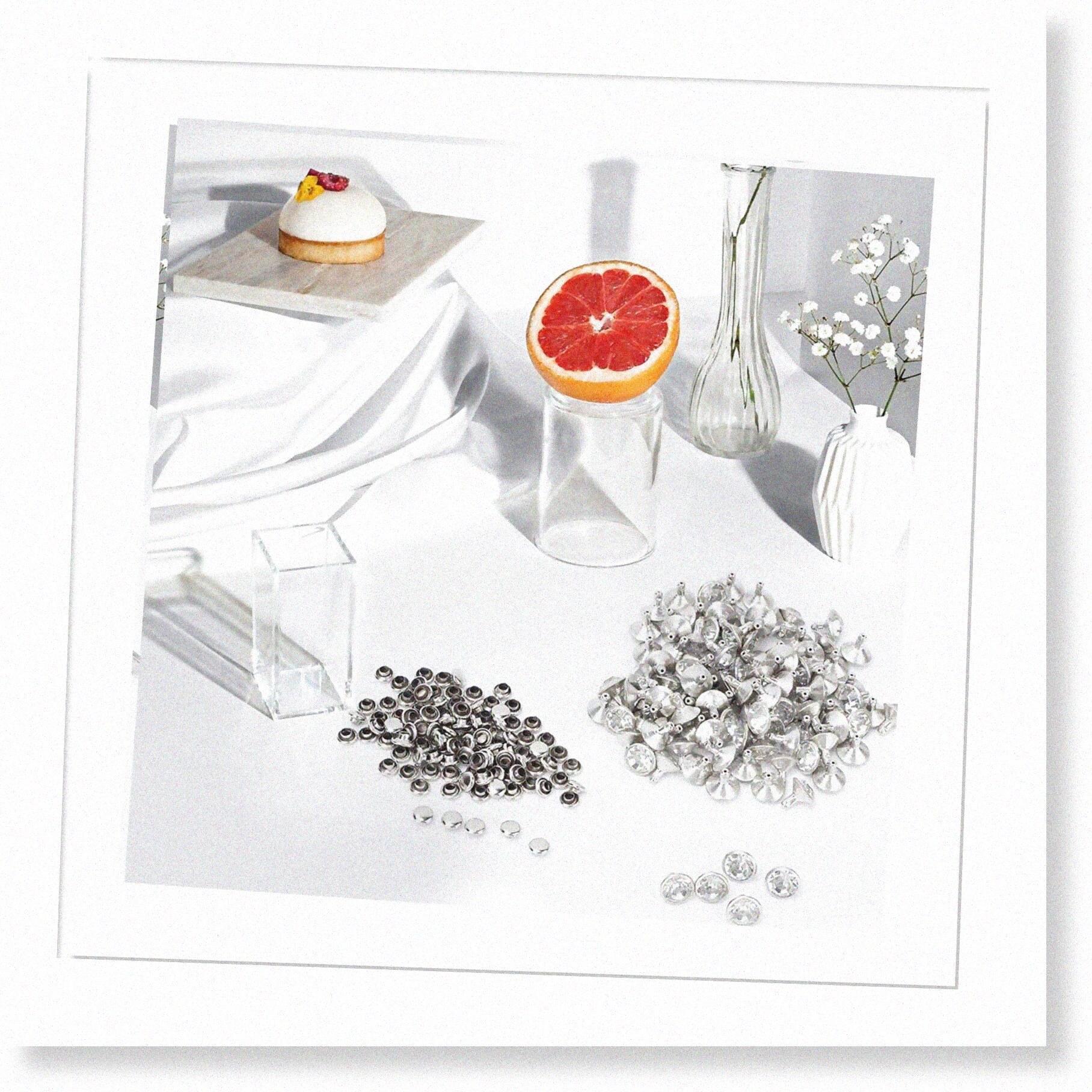 Crystal Sparkle Rivet Studs - 100pcs Metal Rhinestone Rivets for ...