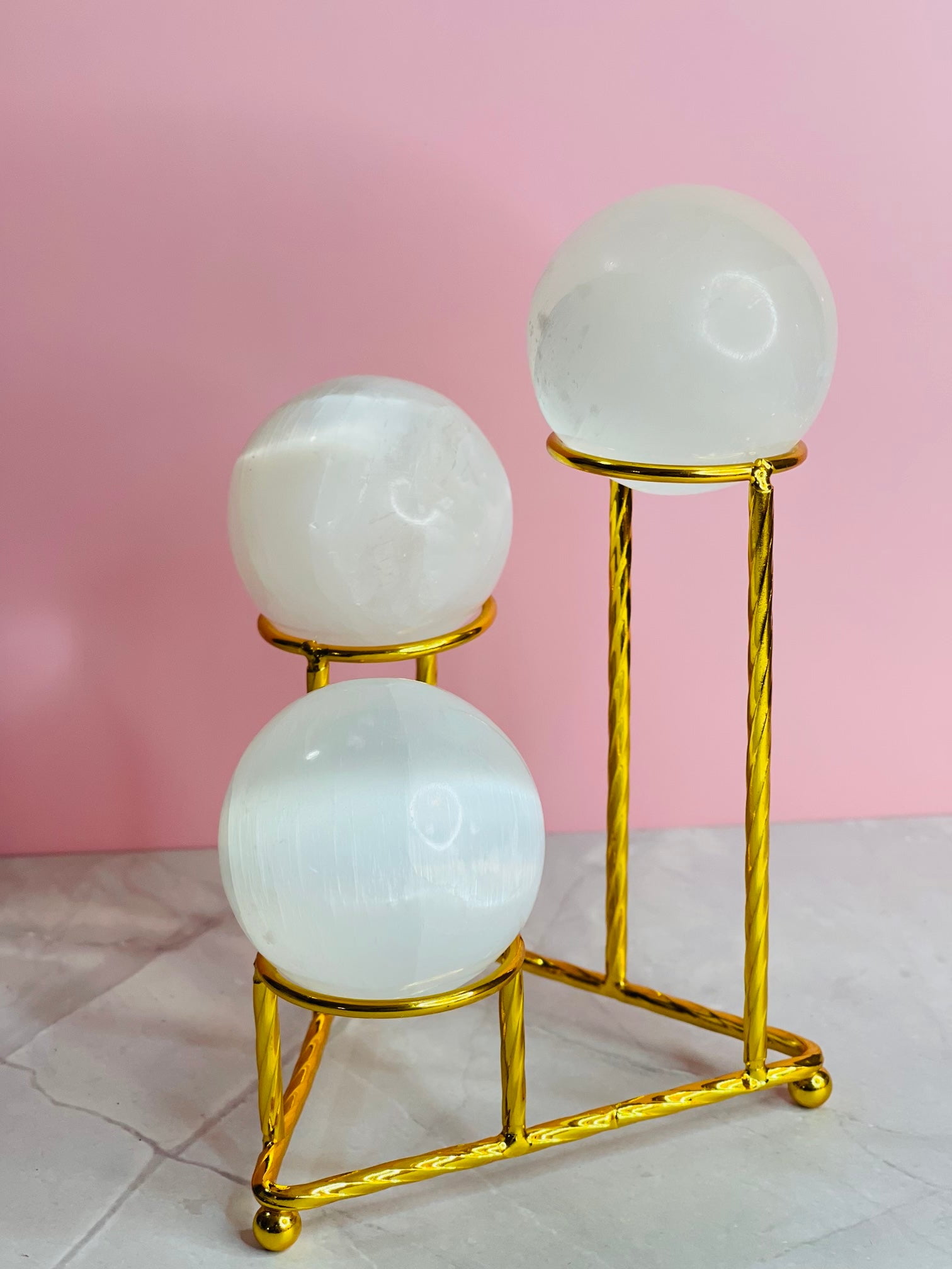 Crystal Sphere Stand | 3 Sphere holder | Modern Boho Stand | Crystal ...