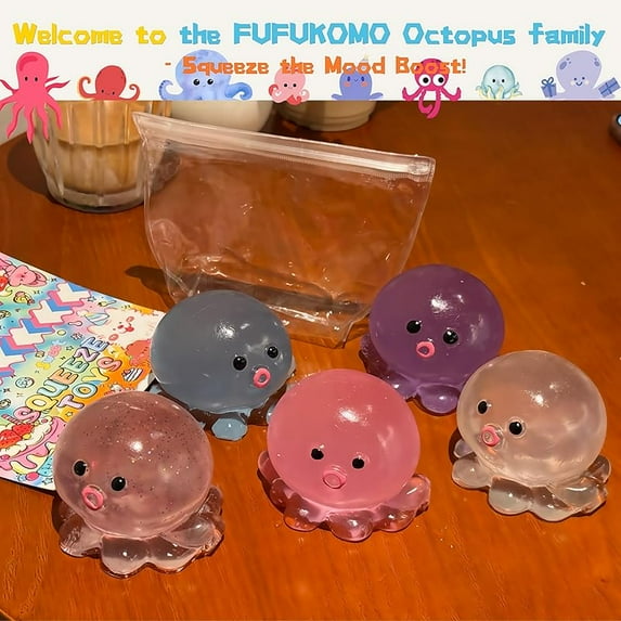 Crystal Squishy Octopus Squeeze Toys: Animals Octopus Stress Relief ...