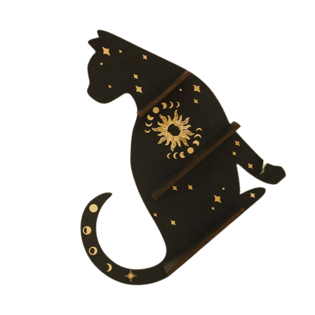 Crystal Stand Cute Cat Shape Crystal Display Ramadans Shelf Wood Wall ...