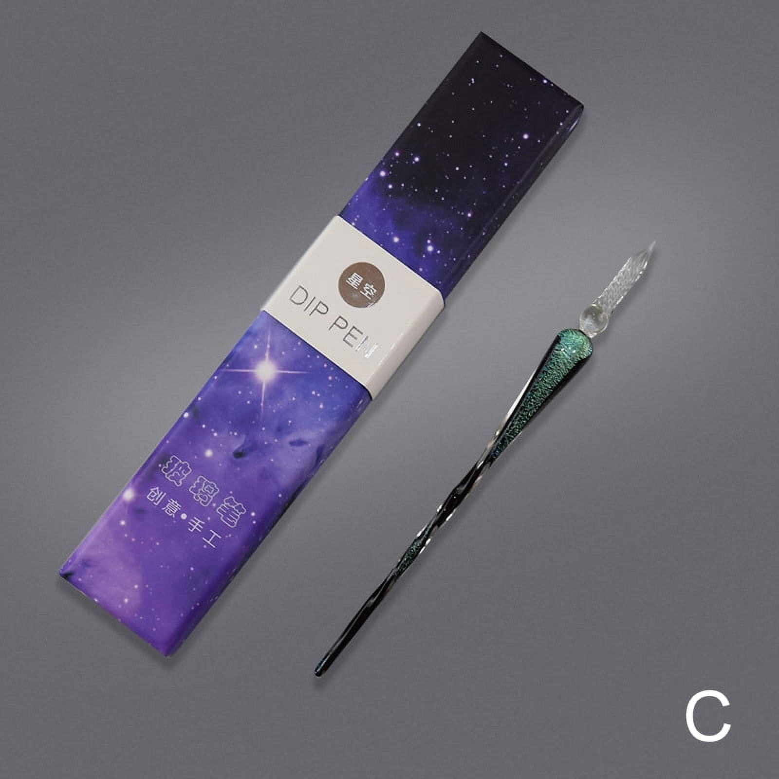 Crystal Starry Sky Glass Pen Vintage Signature Drawing Calligraphy Pen ...