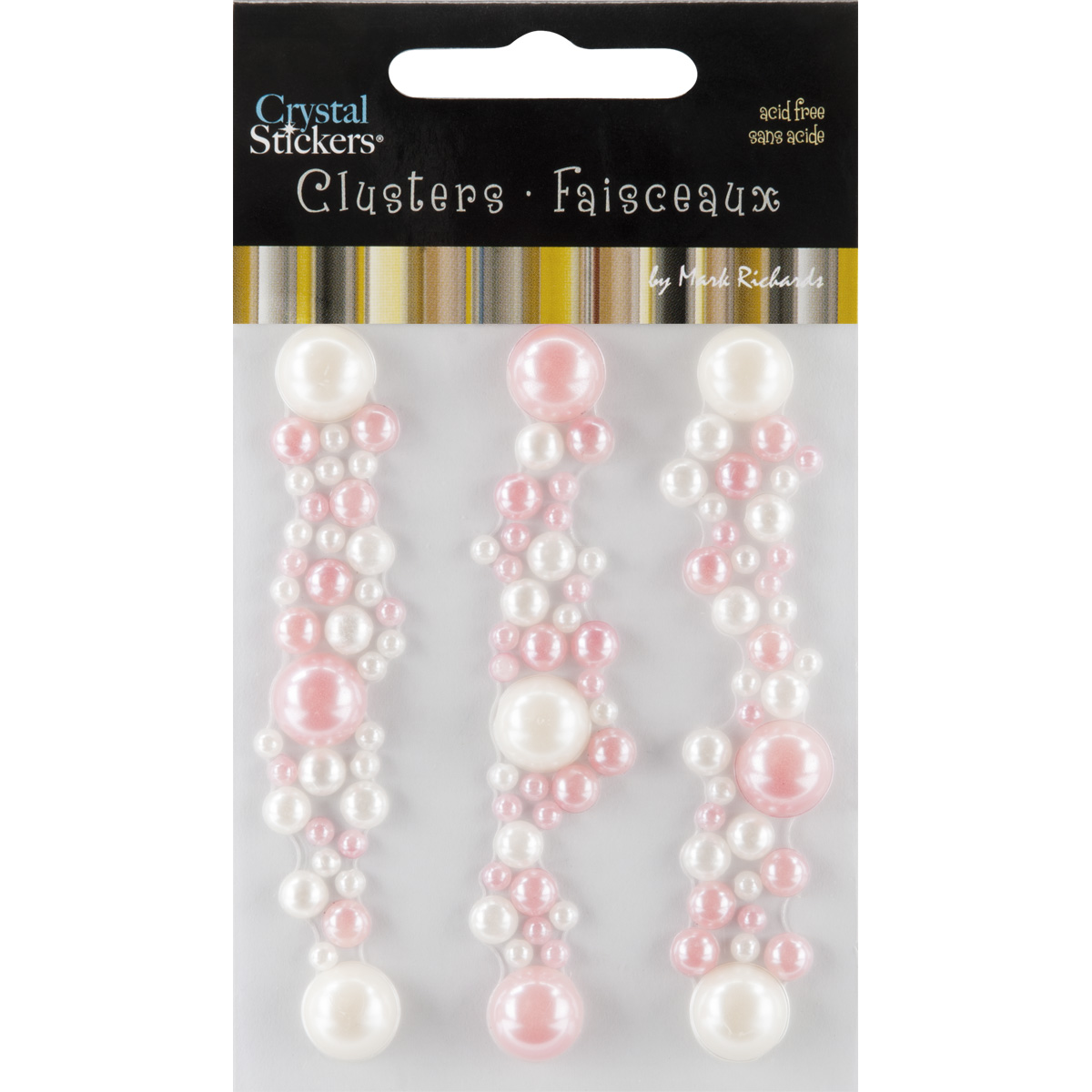 Crystal Stickers Clusters 3/Pkg-Round- Natural Pearl, Light Pink ...
