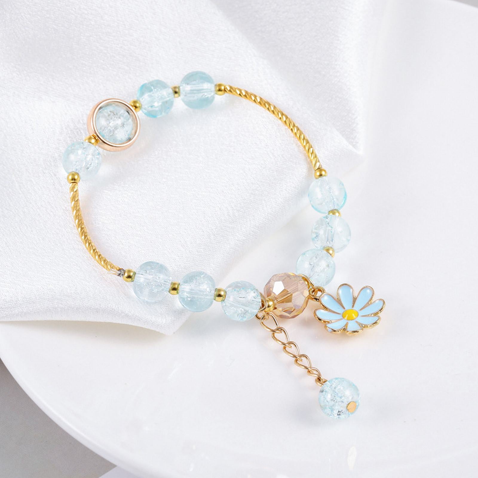 Crystal Stone Bracelet Rhinestone Bracelets Colorful Jewelry Flower ...