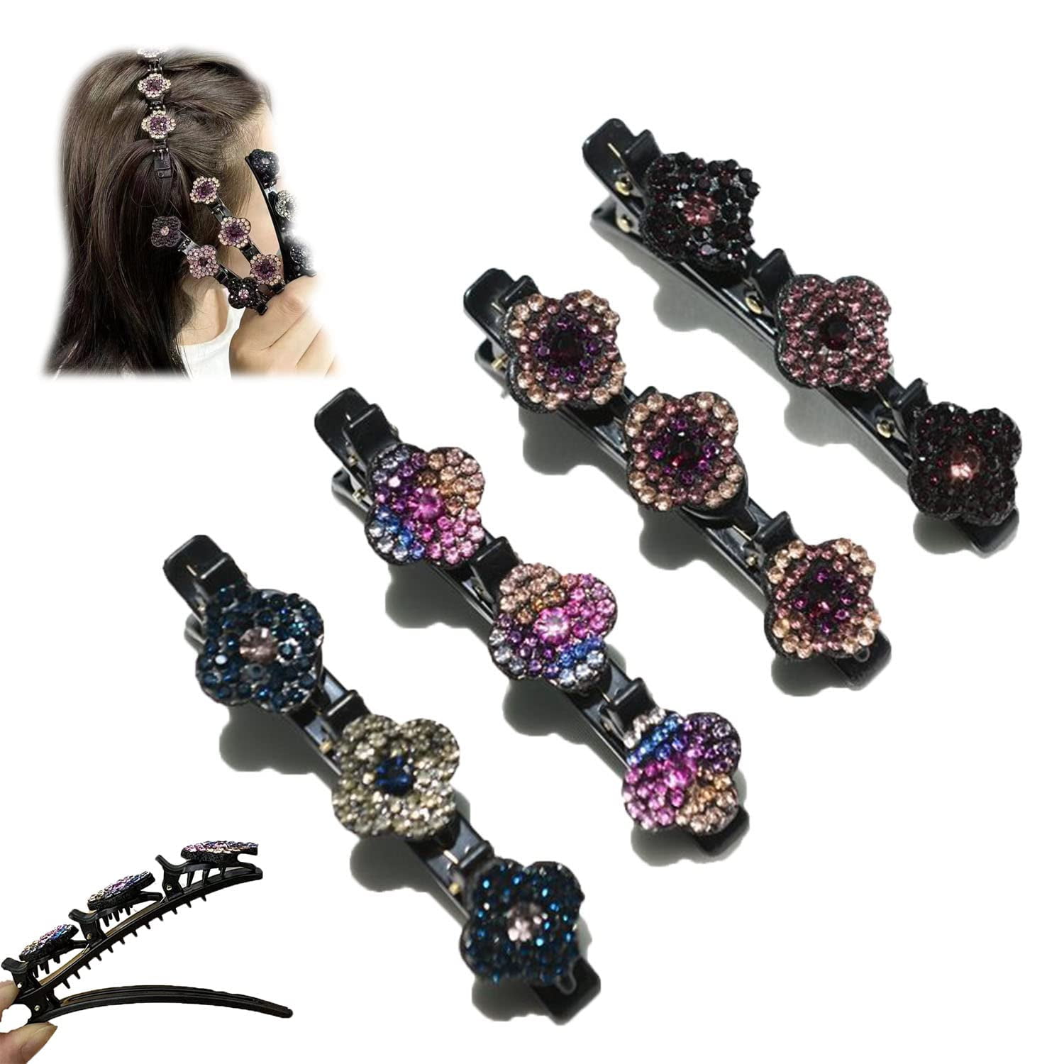 Crystal Stone Braided Hair Clips Sparkling Crystal Stone Braided Hair ...