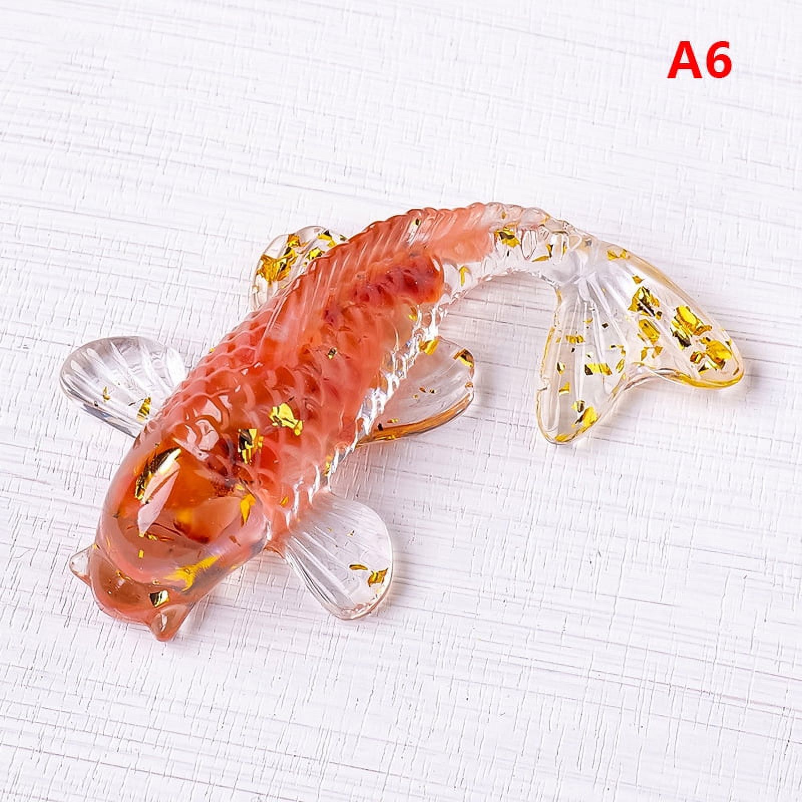 Crystal Stone Gravel Lucky Koi Fish Figurine Resin Mini Quartz Fancy ...