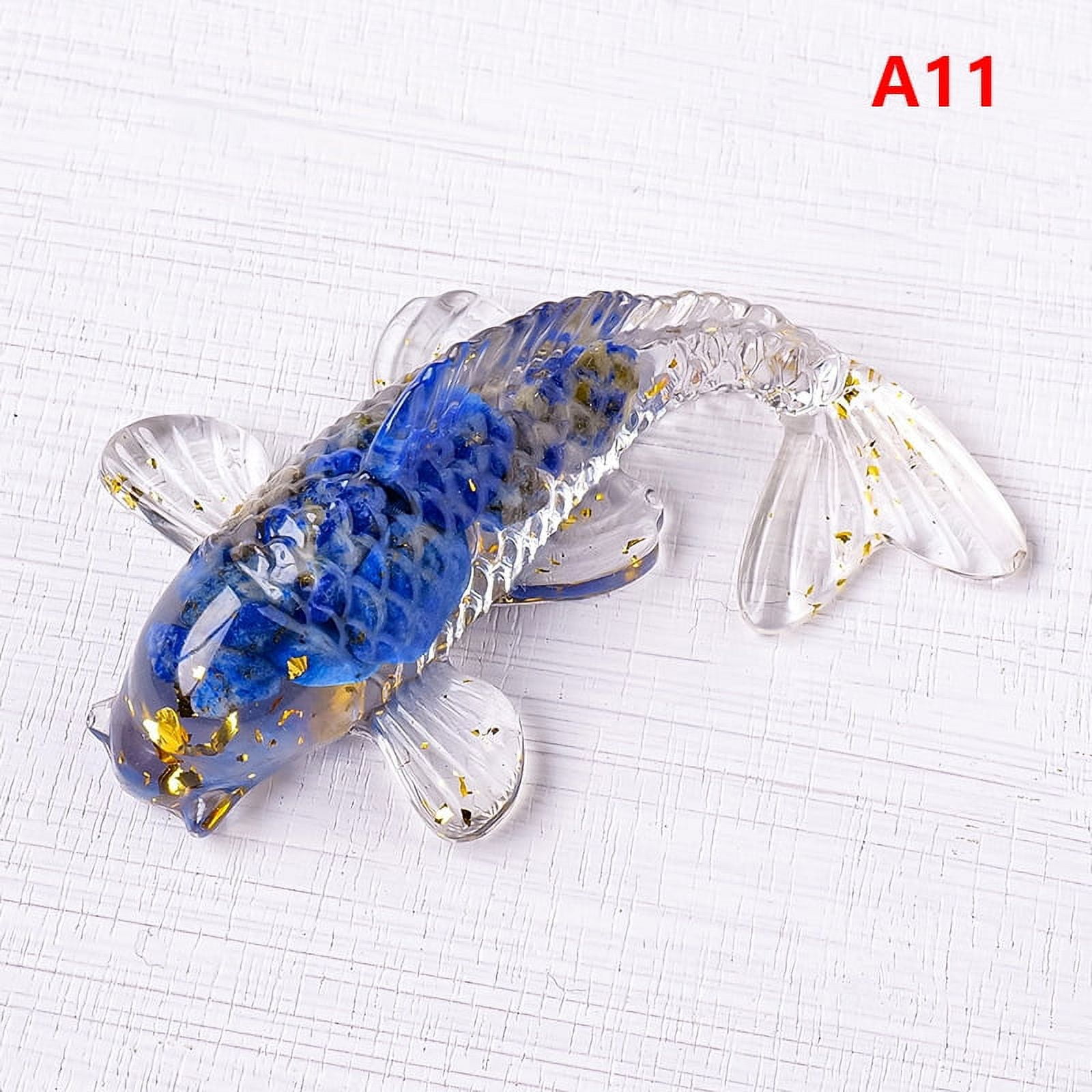 Crystal Stone Gravel Lucky Koi Fish Figurine Resin Mini Quartz Fancy ...