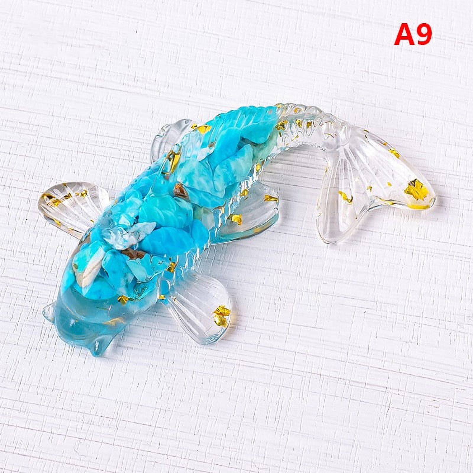 Crystal Stone Gravel Lucky Koi Fish Statue Resin Mini Koi Statue Home Decor - Walmart.com
