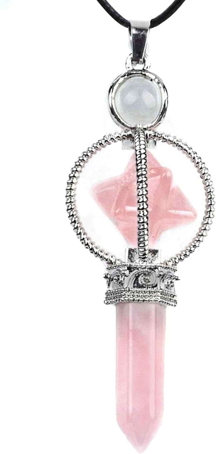Crystal Stone Pendulum Reiki Hex Necklace Pendan Pillar Dowsing ...