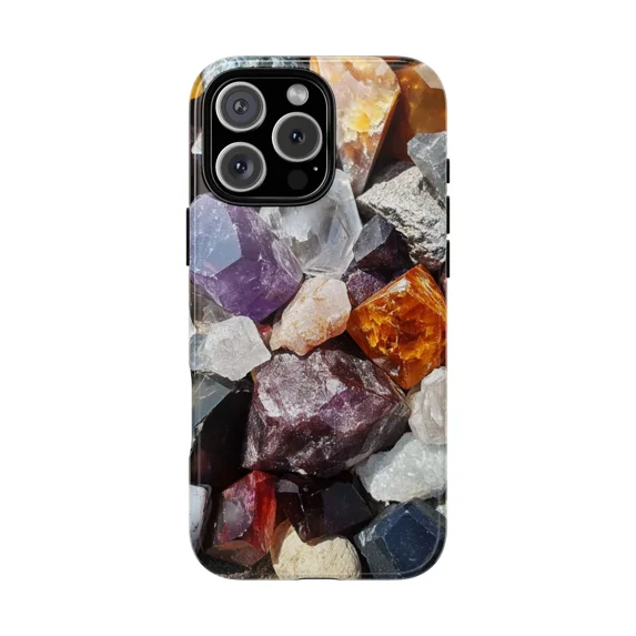 Crystal Stone Rocks Pebbles Art Case for iPhone 17 to 11 Pro Max ...
