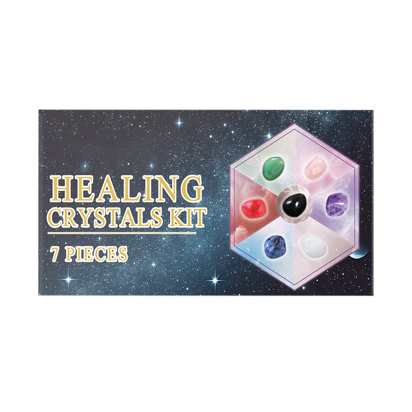 Crystal Stone Set, Hexagonal Meditation Gemstone Chakra Stone Tiger's ...