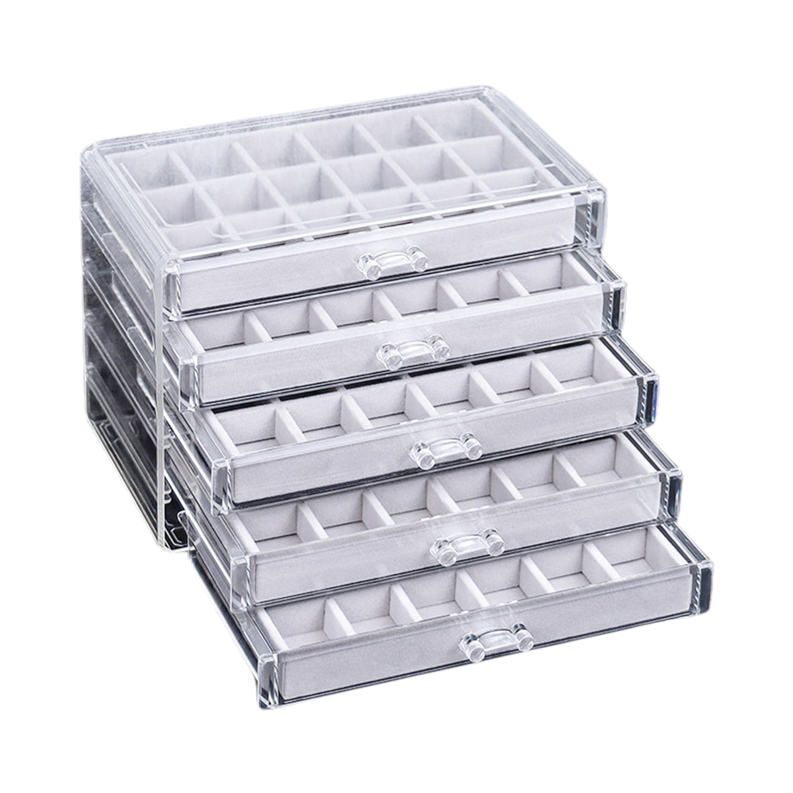 Crystal Storage Box Gemstone Display Case With Adjustable Drawers For ...