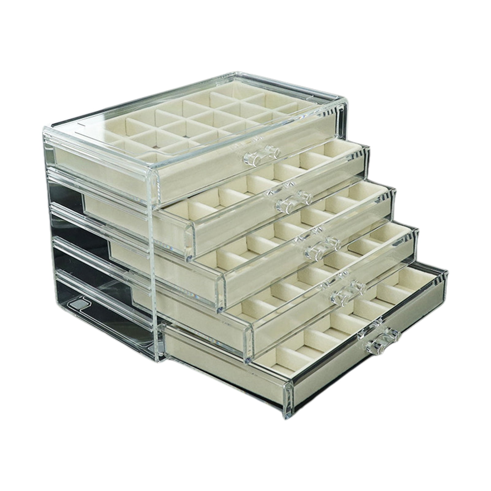 Crystal Storage Box Gemstone Display Case With Adjustable Drawers For ...