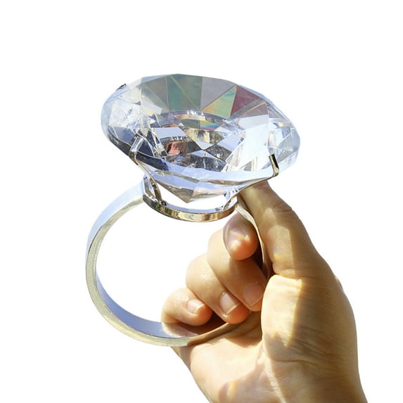 Crystal Studded Bold Bridesmaid Jewelry Rings Reusable Props for ...