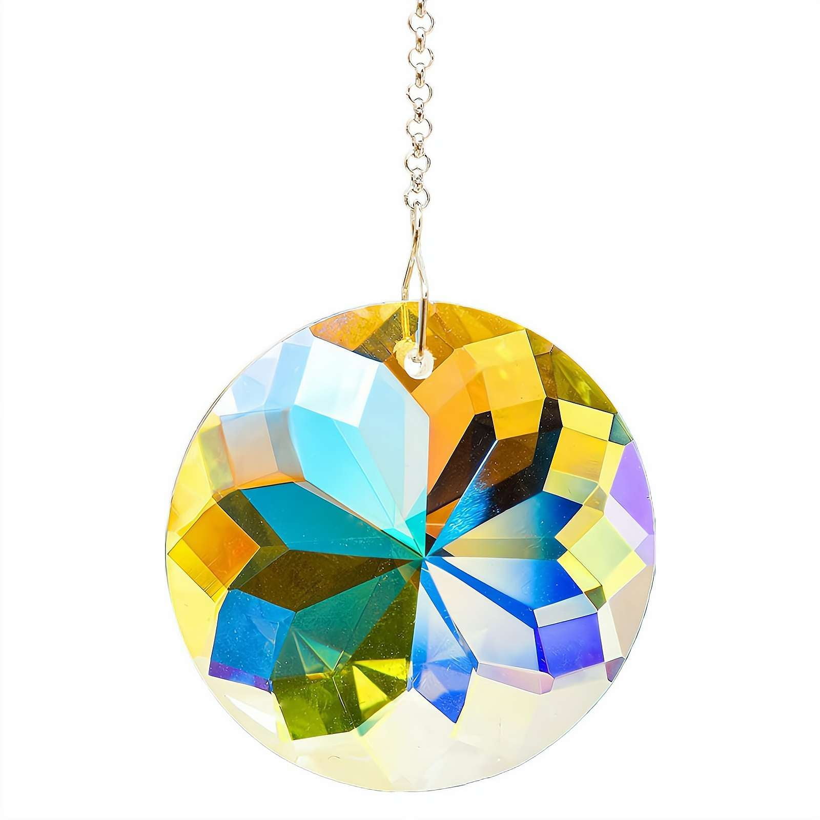Crystal Sun Catcher Prisms Pendant for Window Hanging Decor,AB Colored Crystal Sun Catcher ...