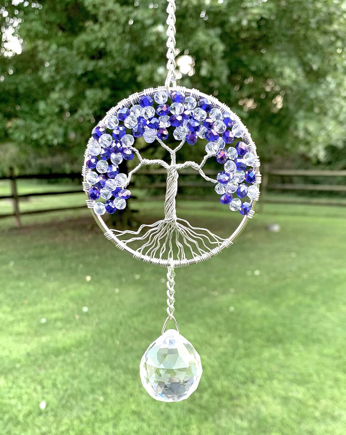 Crystal Sun Catcher,Tree of Life Window Ornament,Crystal Ball Prism ...