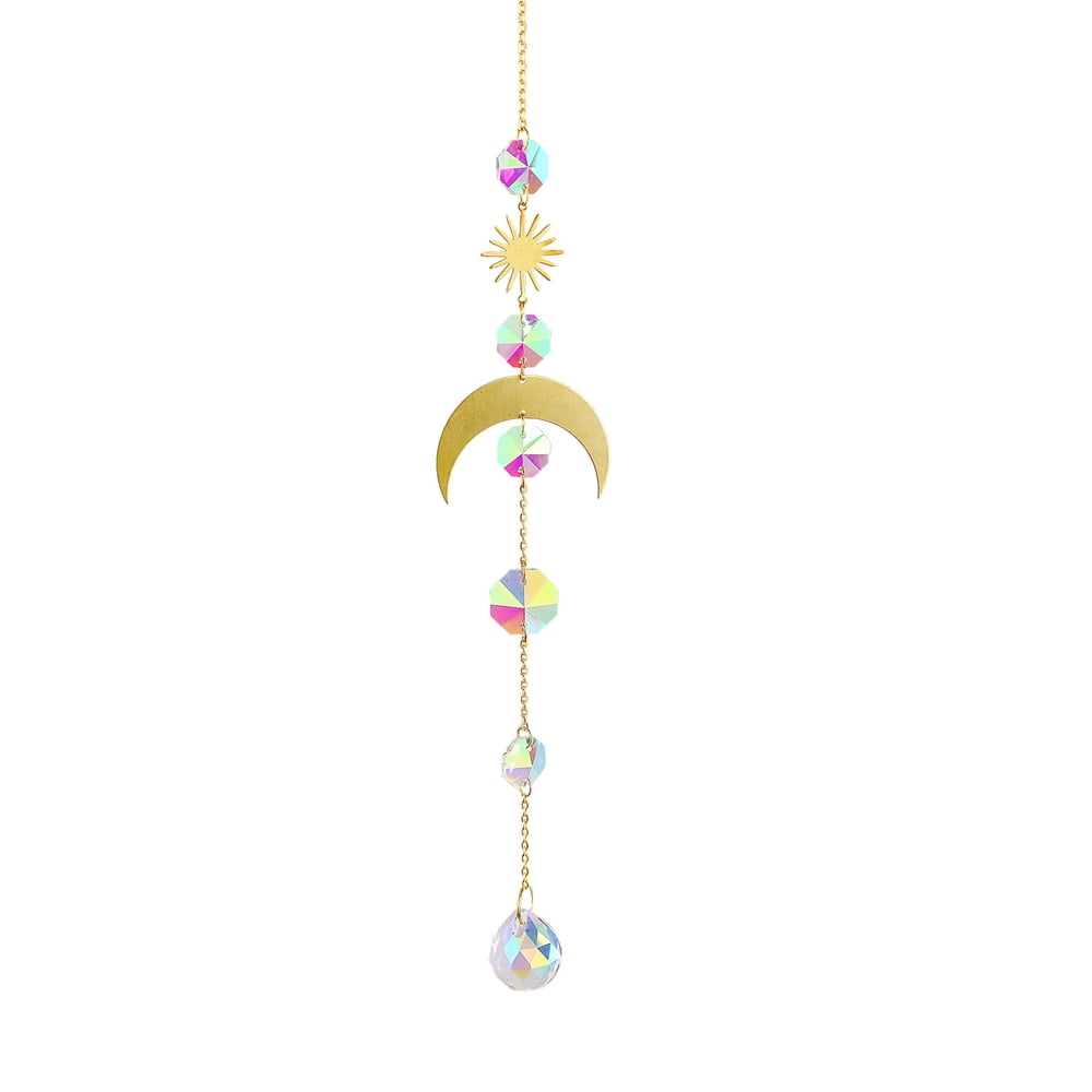 Crystal Suncatcher, Hanging Rainbow Maker Crystal Prism Sunshade,Window ...