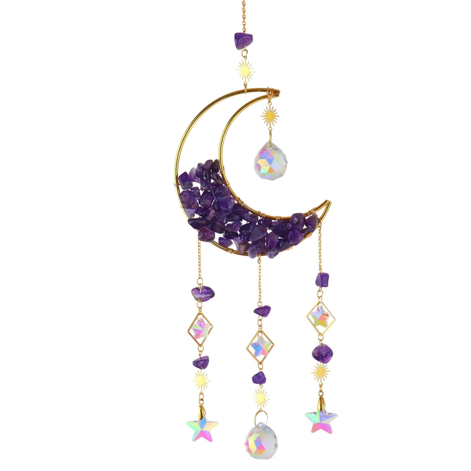 Crystal Suncatcher - Moon Suncatcher for Window, Dream Catchers with ...