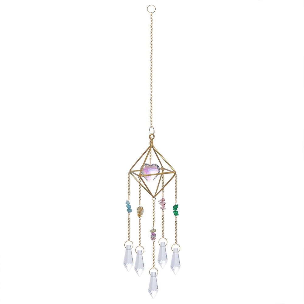 Crystal Suncatcher Water Drops Home Decor Rainbow Prism Wind Chime ...