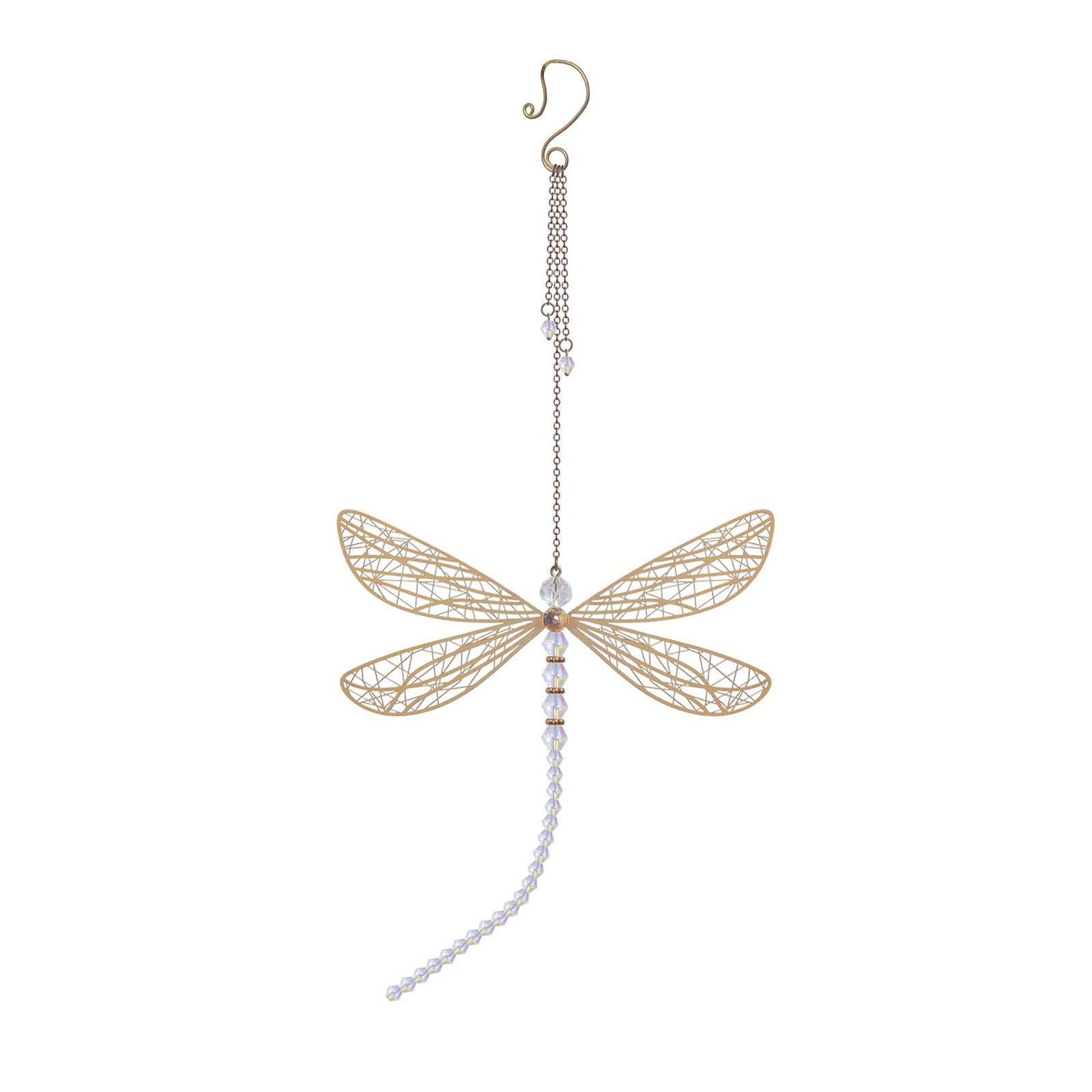 Crystal Suncatcher with Metal Dragonfly, Window and Home Wall ...