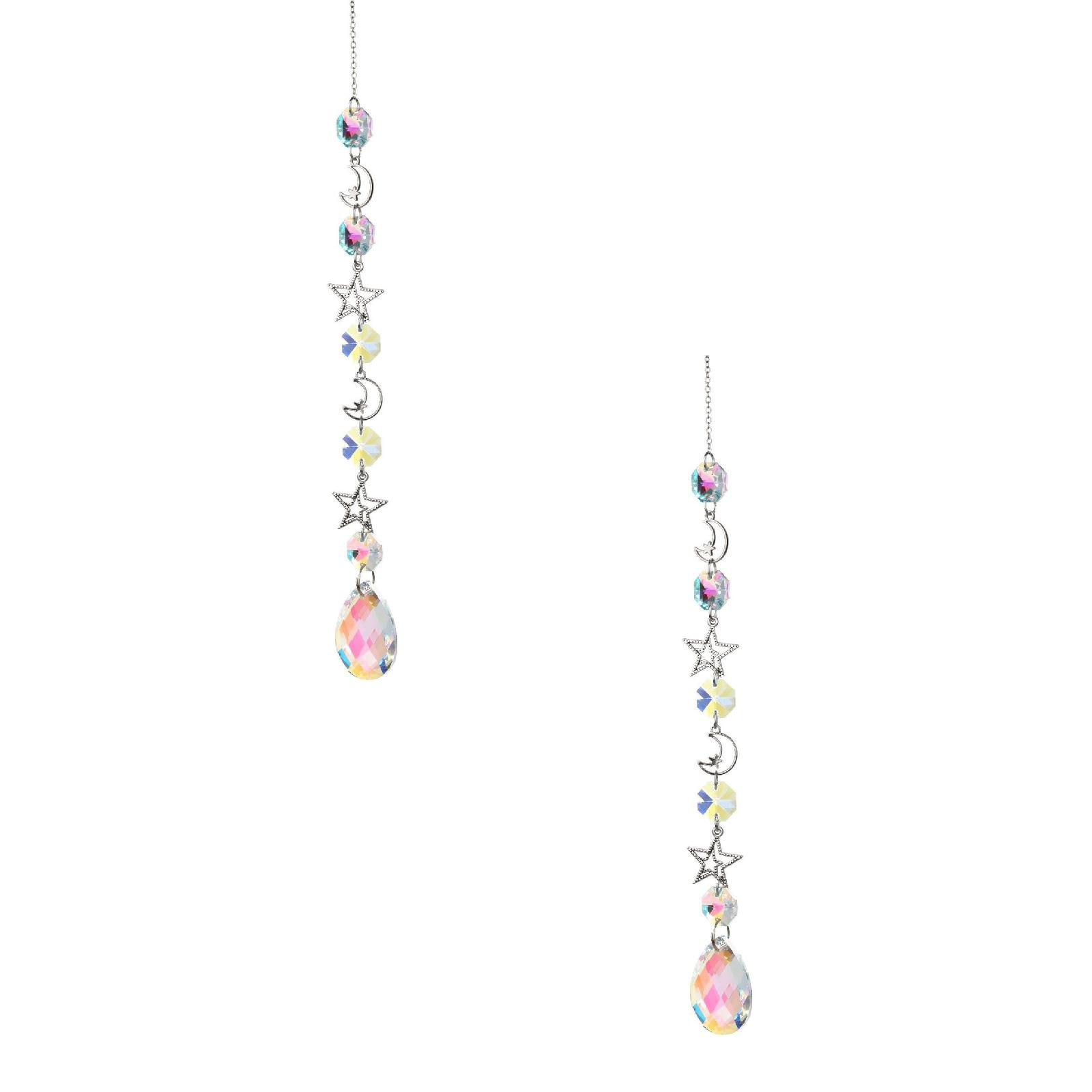 Crystal Suncatchers Hanging Wind Chime Style Garden Suncatcher Rainbow ...