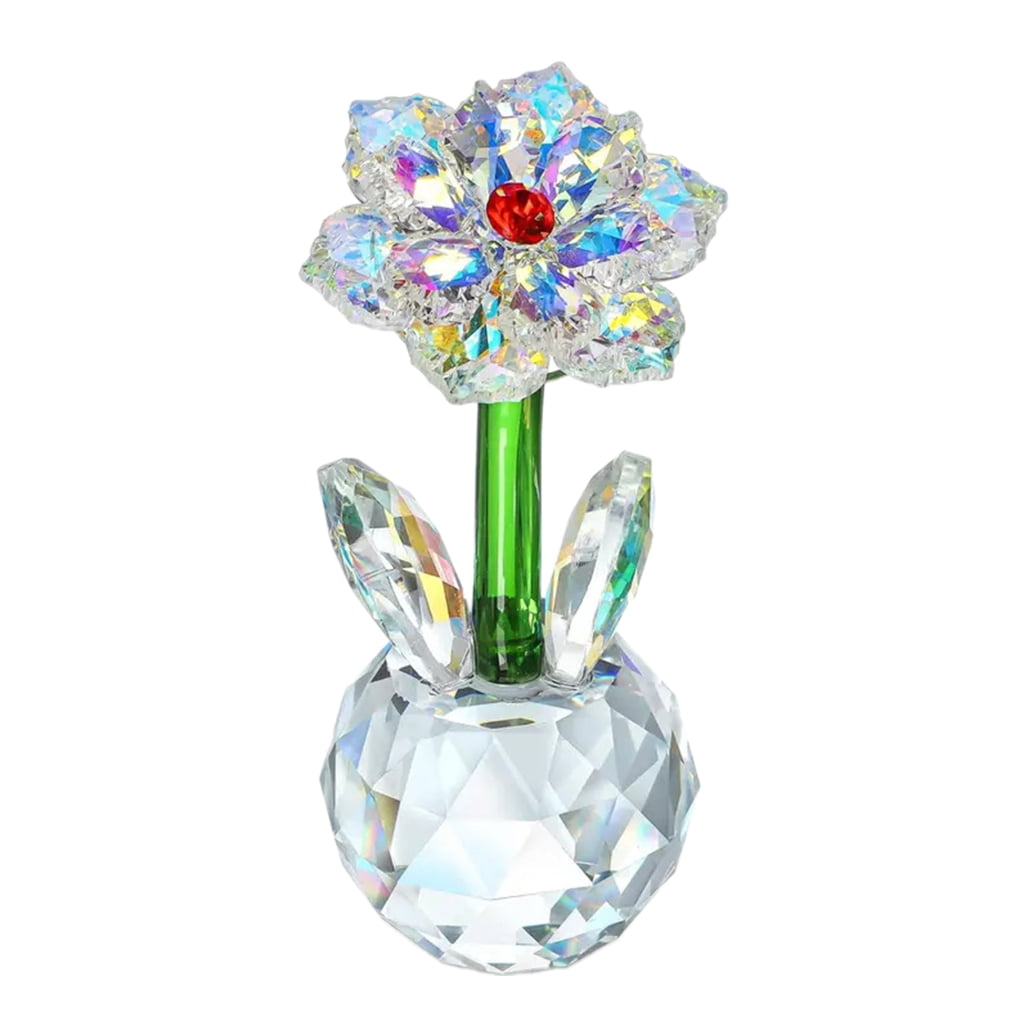 Crystal Sunflowers Statue Glass Dream Flower Collectible Figurine Home ...