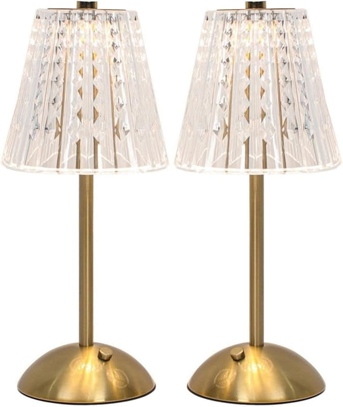 Crystal Table Lamp,5000mAh Rechargeable Cordless Lamp, Battery Operated ...