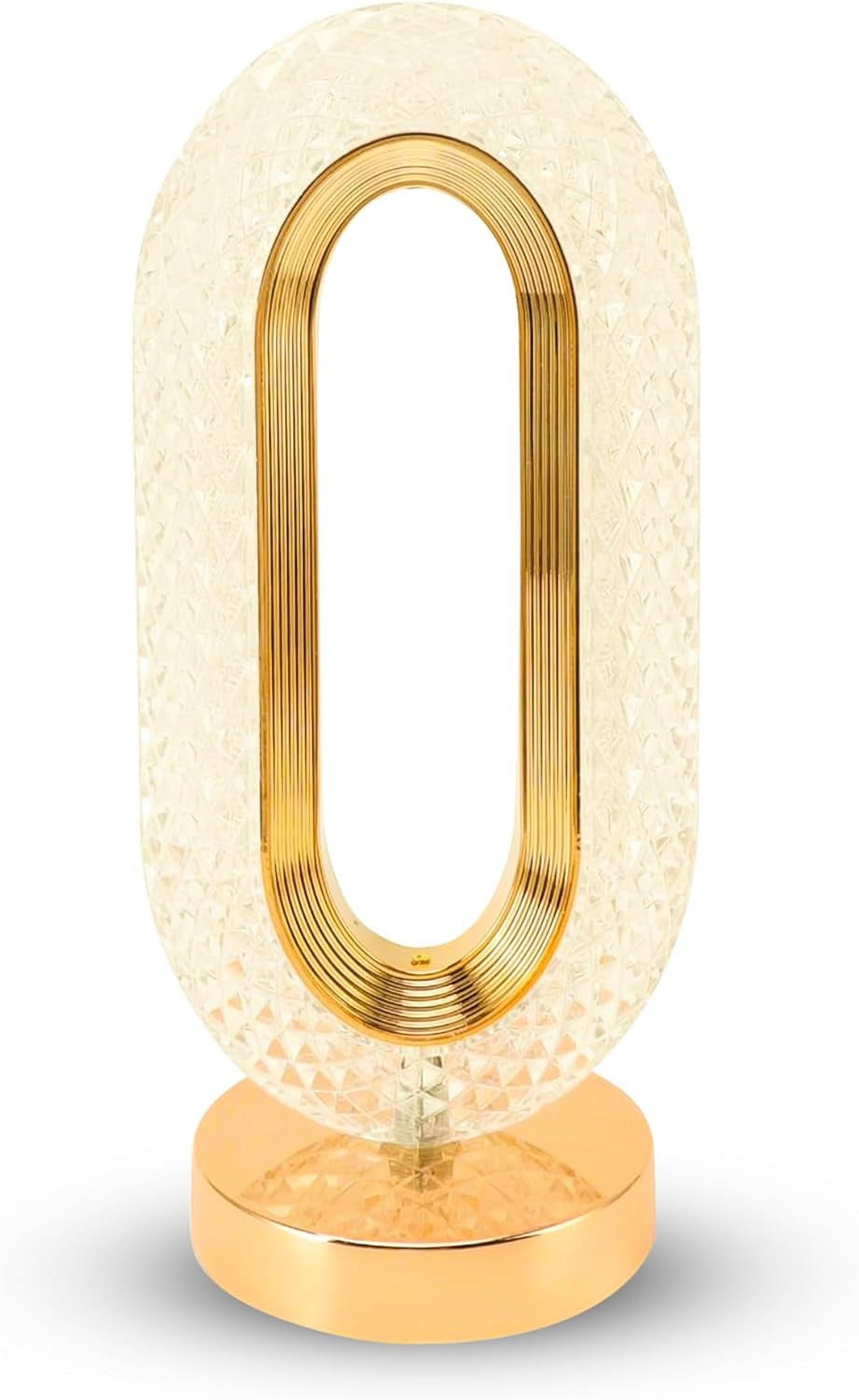 Crystal Table Lamp,Cordless Gold Rechargeable 3 Color Small Lamp ...