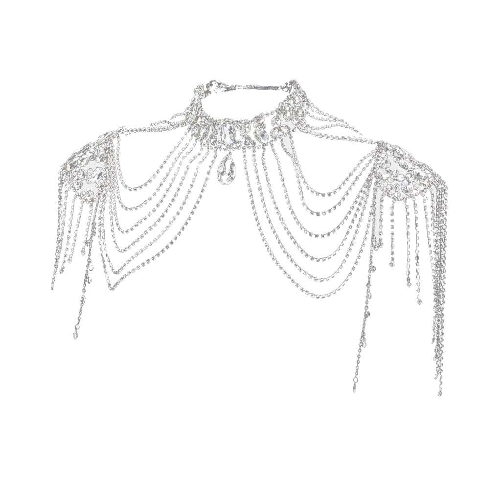 Crystal Tassels Shoulder Body Chain Alloy Fashion Accessory Bridal and ...