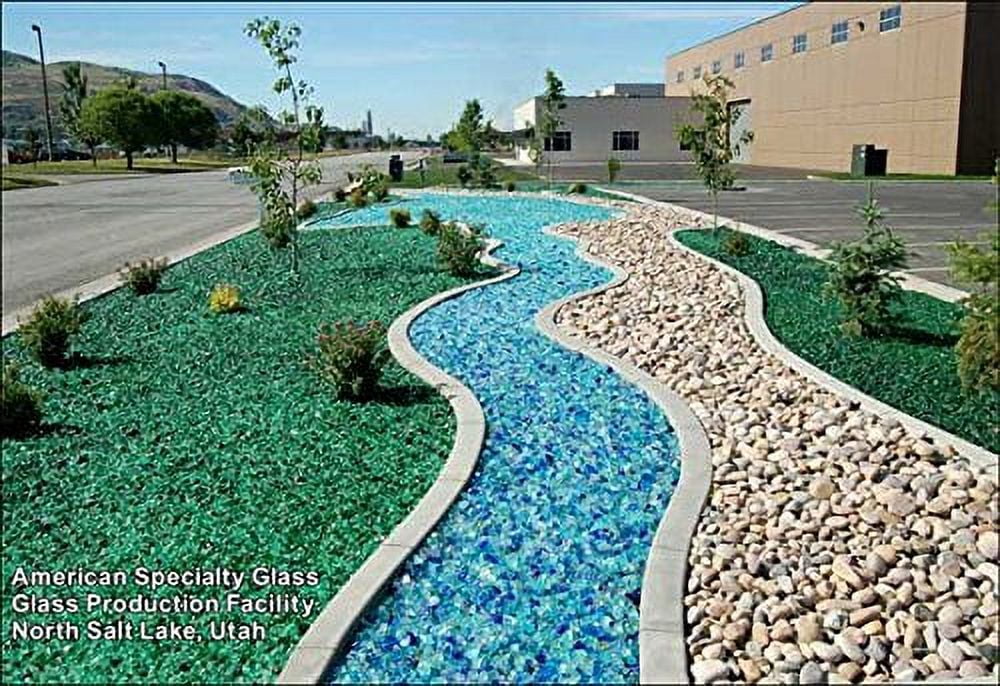 (Crystal) Teal Landscape Glass Glass – Landscaping Glass - 25 lbs ...