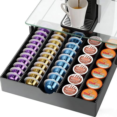 Crystal Tempered Glass Vertuo Pod Holder Drawer, Compatible with ...