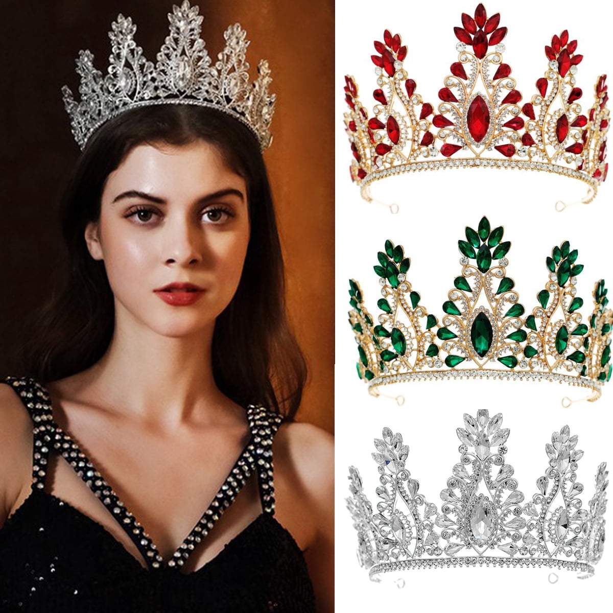 Crystal Tiara Crown Headband Princess Elegant Crown for Women Girls ...