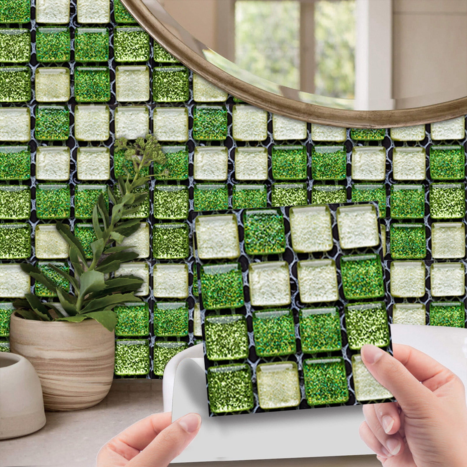 Crystal Tile Stickers, DIY Self-Adhesive, Wall Decor, Kitchen ...