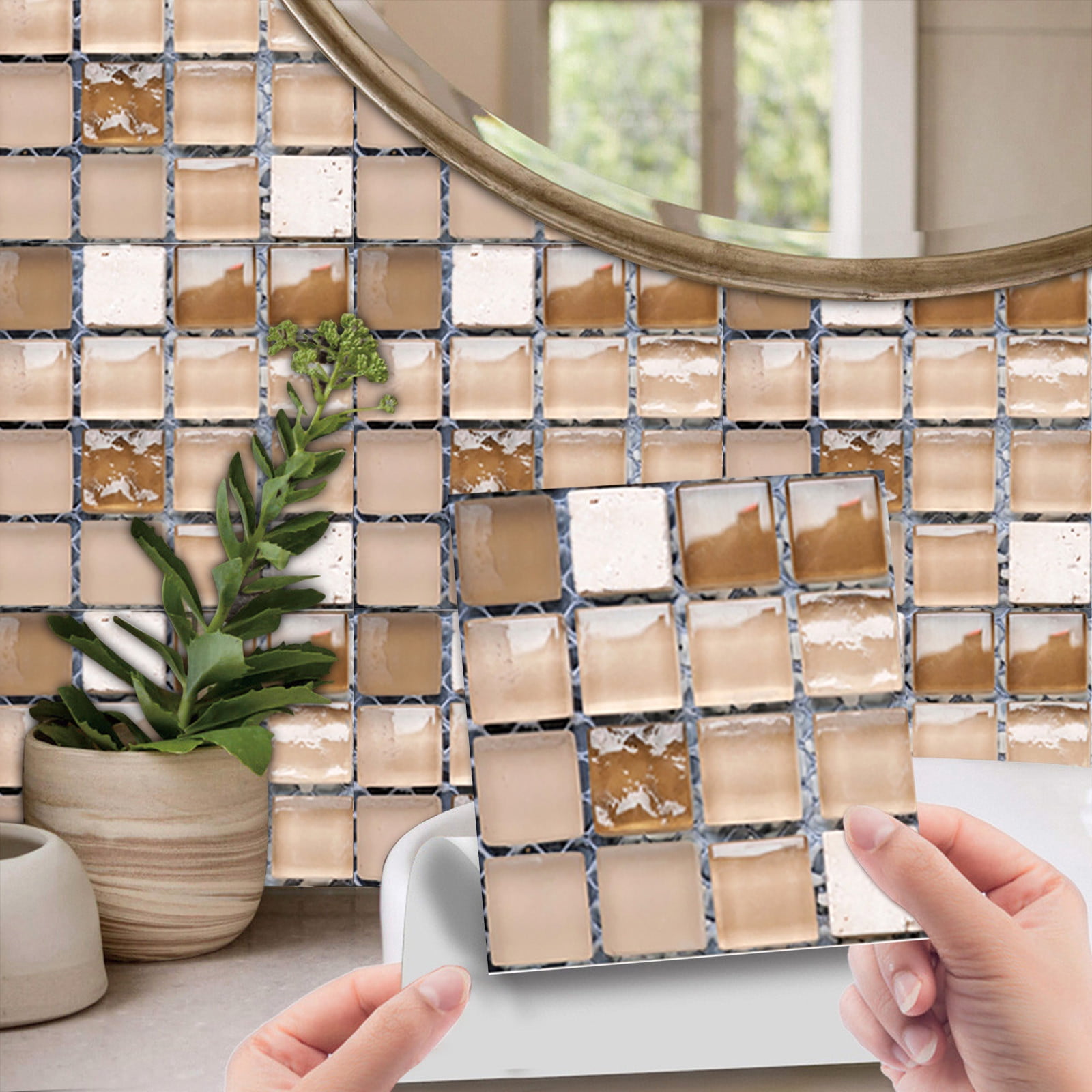 Crystal Tile Stickers, DIY Self-Adhesive, Wall Decor, Kitchen ...